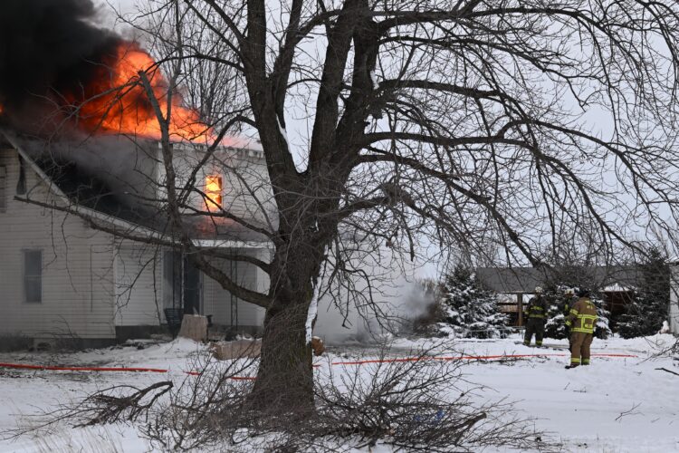 Multiple crews battle wind-driven house fire near Kamrar | News, Sports ...